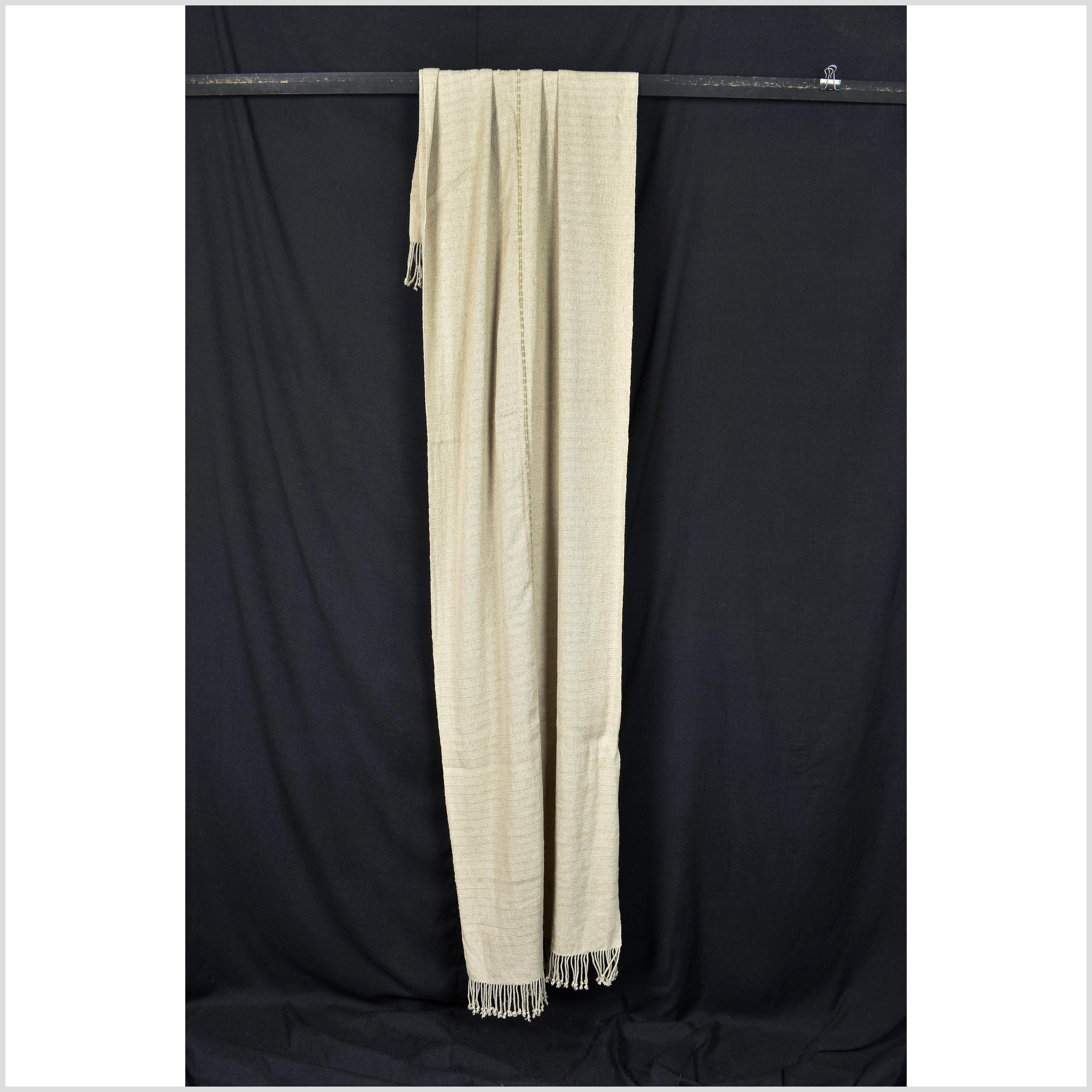 Beige, handwoven HEMP Hmong tribal runner, textured ethnic hill tribe ...