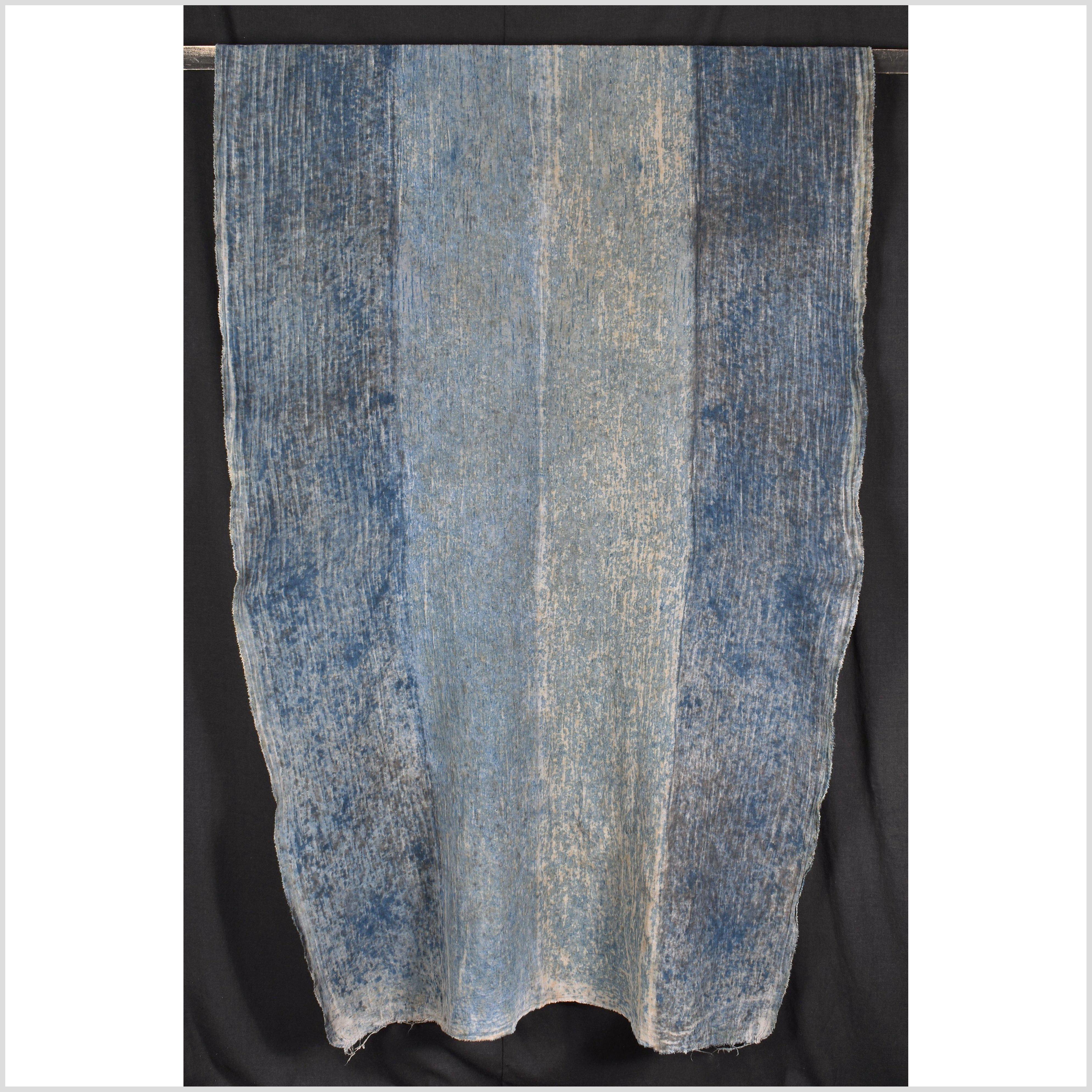 Brown, blue, gray, batik fabric, 100% cotton streak pattern ethnic tex ...