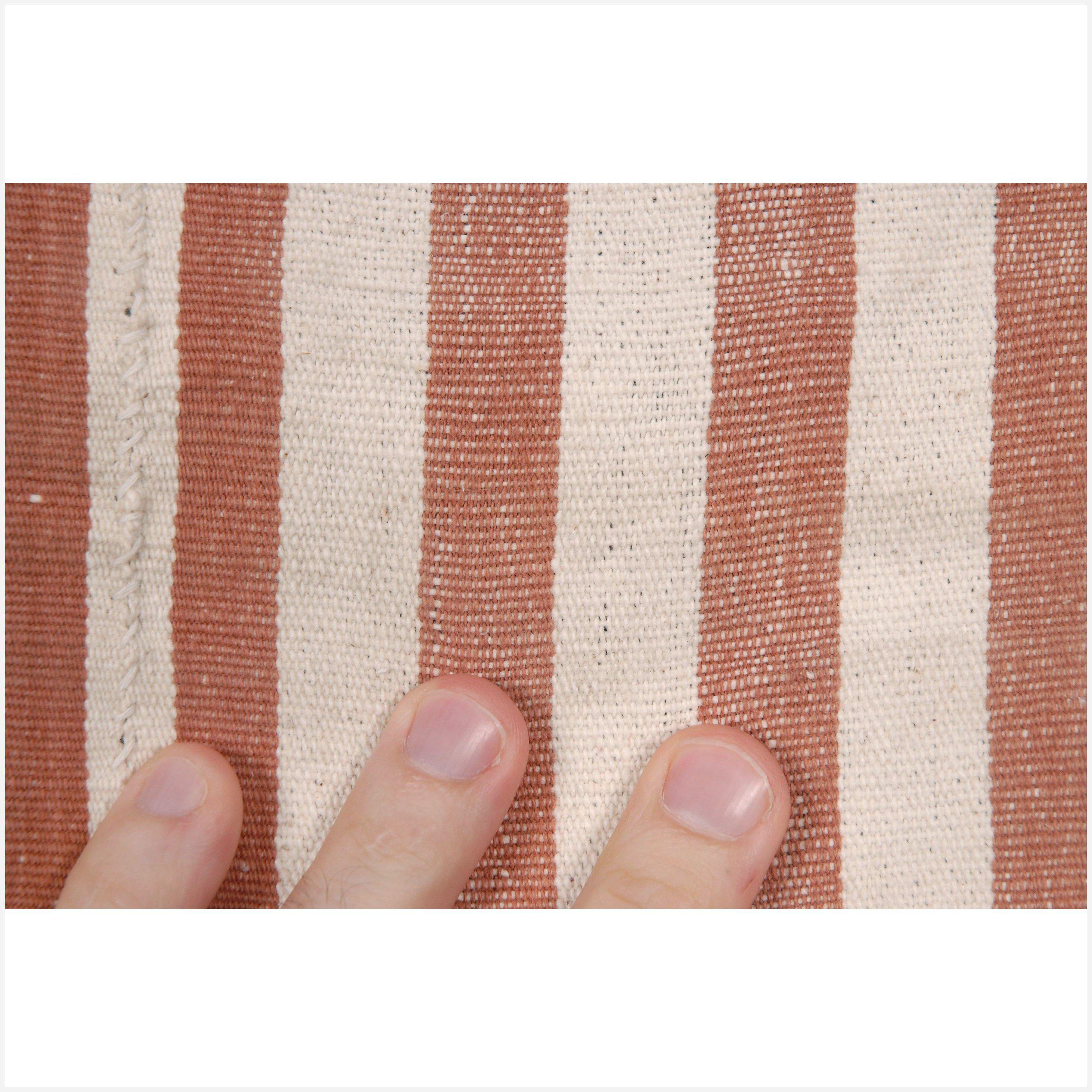 Natural vegetable dye white cream brown rust stripe Chin Miao Hmong ha ...