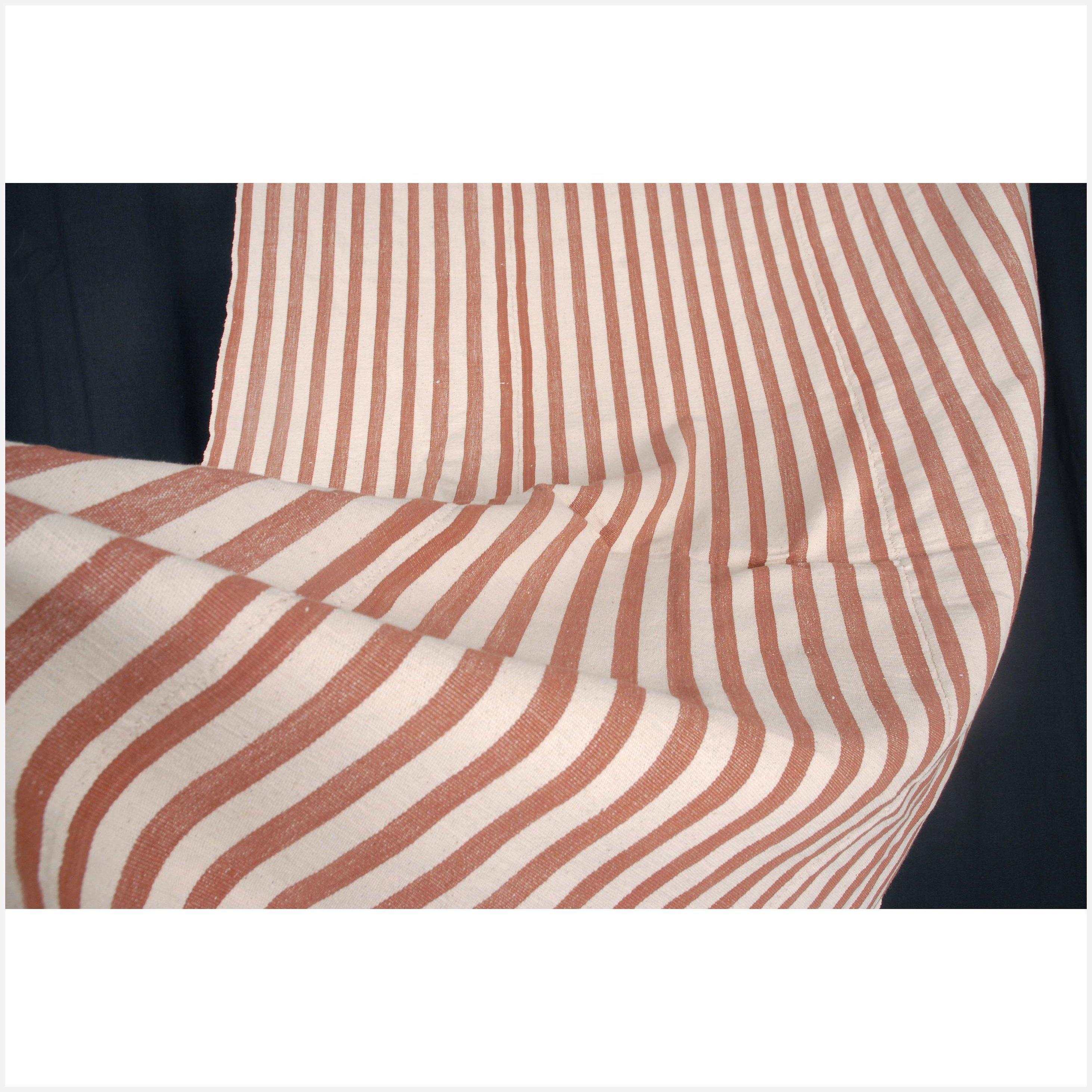 Natural vegetable dye white cream brown rust stripe Chin Miao Hmong ha ...