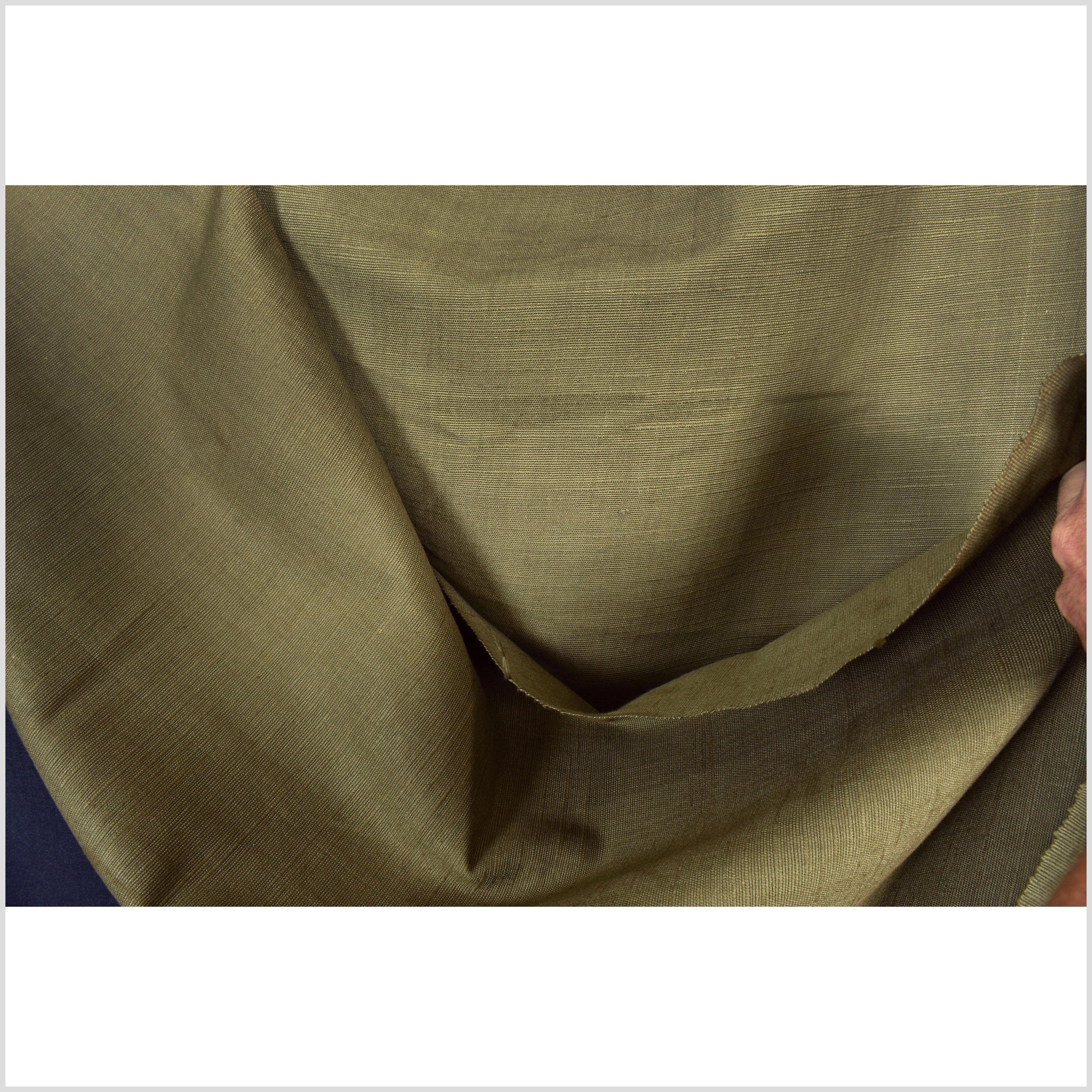 Olive brown green, elegant handwoven medium weight cotton fabric, love ...
