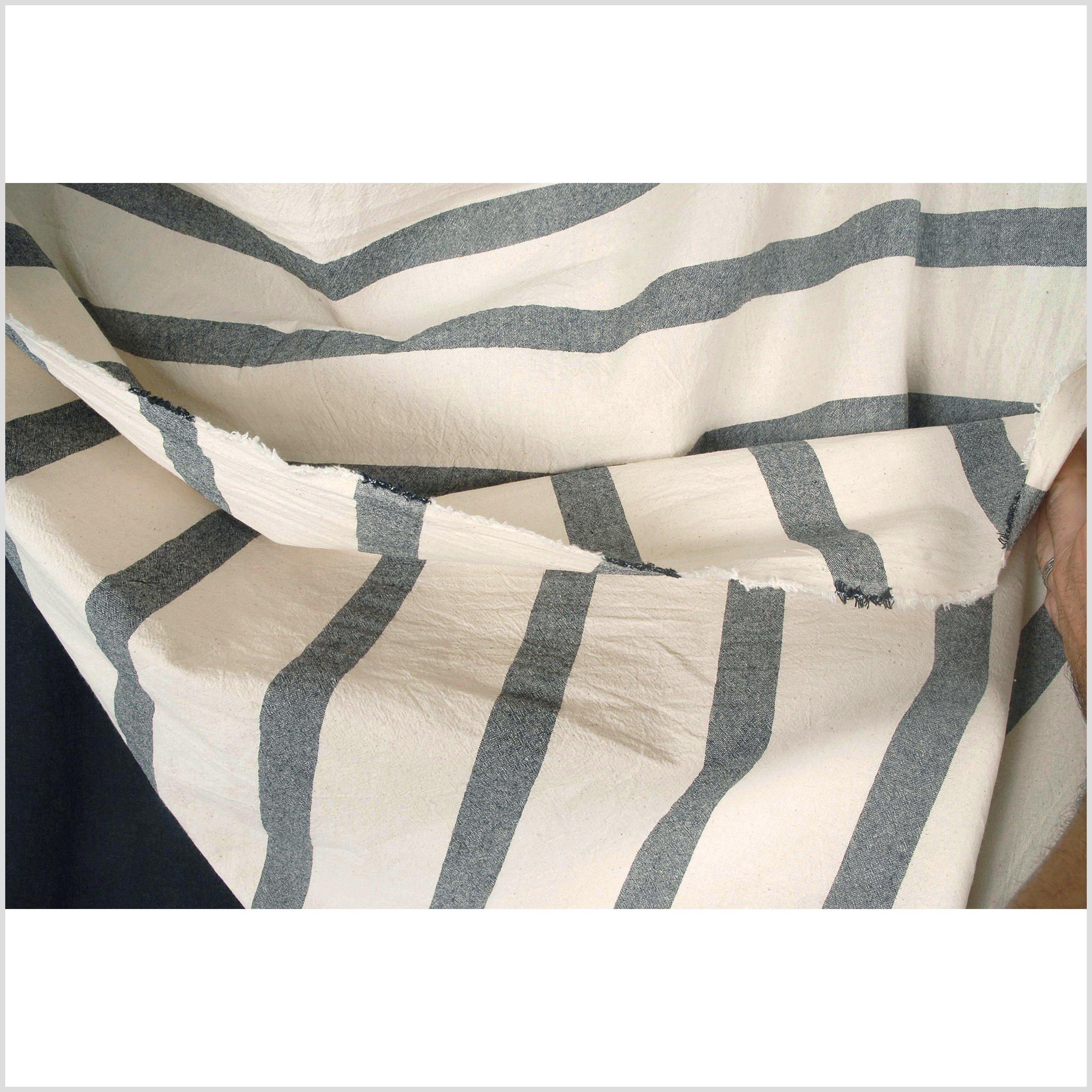 Unbleached 100% cotton fabric off-white, cream color with horizontal w ...