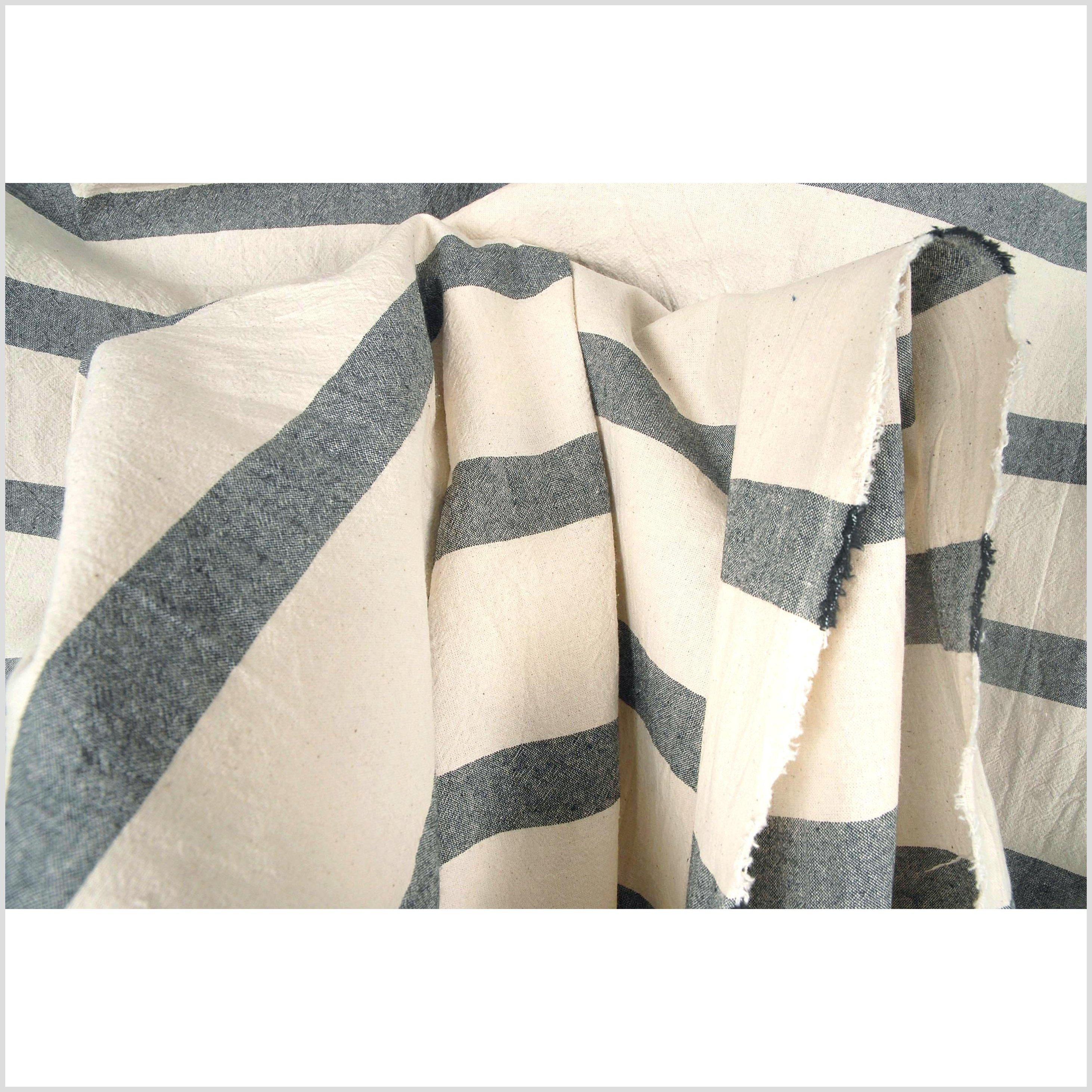 Unbleached 100% cotton fabric off-white, cream color with horizontal w ...