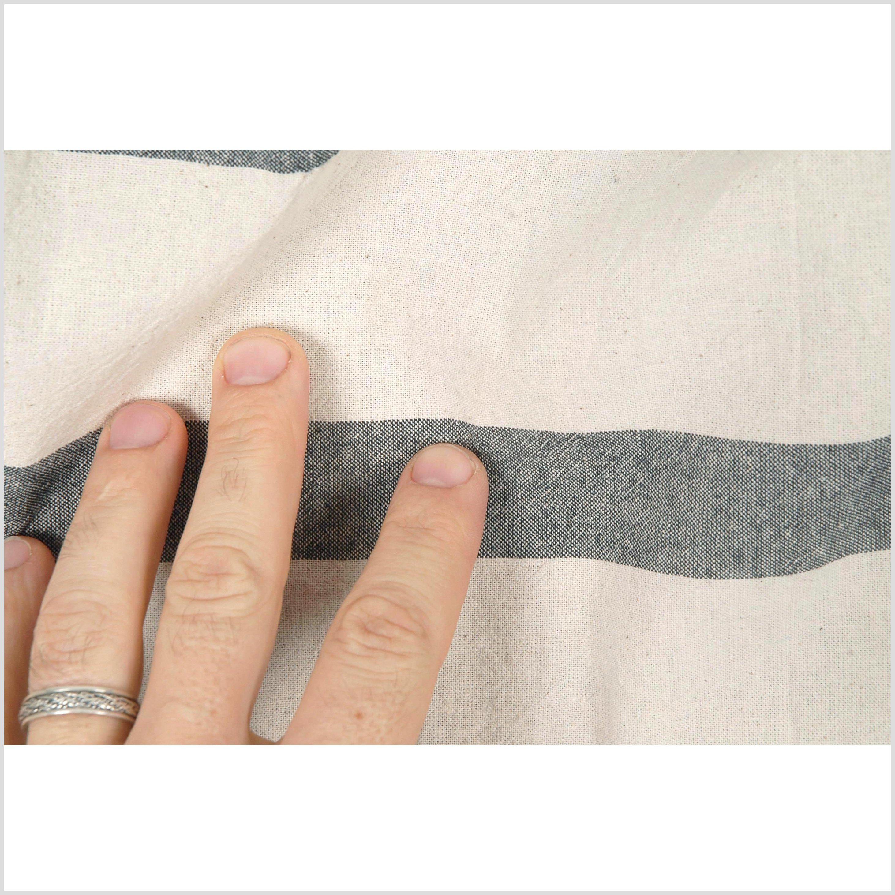 Unbleached 100% cotton fabric off-white, cream color with horizontal w ...